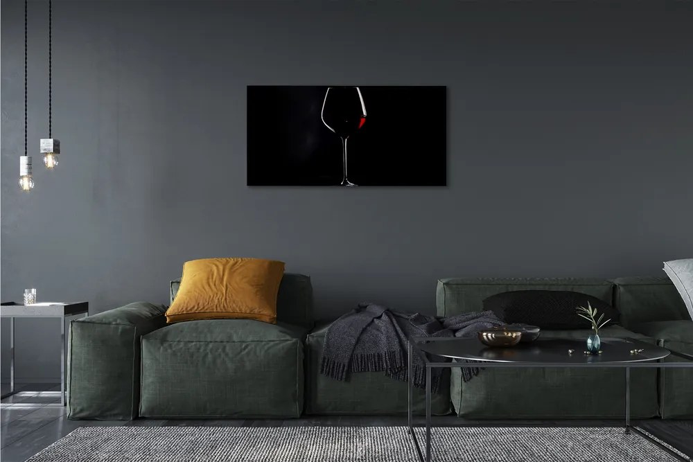 Obrazy na plátně Černé pozadí se sklenkou vína 120x60 cm