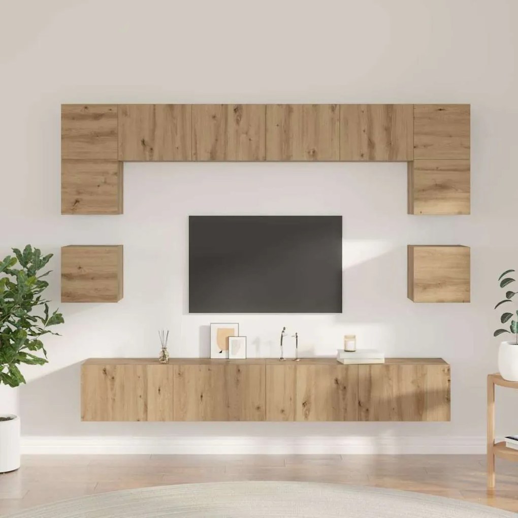 Sestava TV skříněk 8 ks Artisanový dub Kompozitní dřevo 3393323
