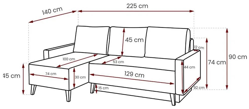 Sedací souprava OVIEDO | 225x140 | rozkládací + úložný prostor | tyrkysová