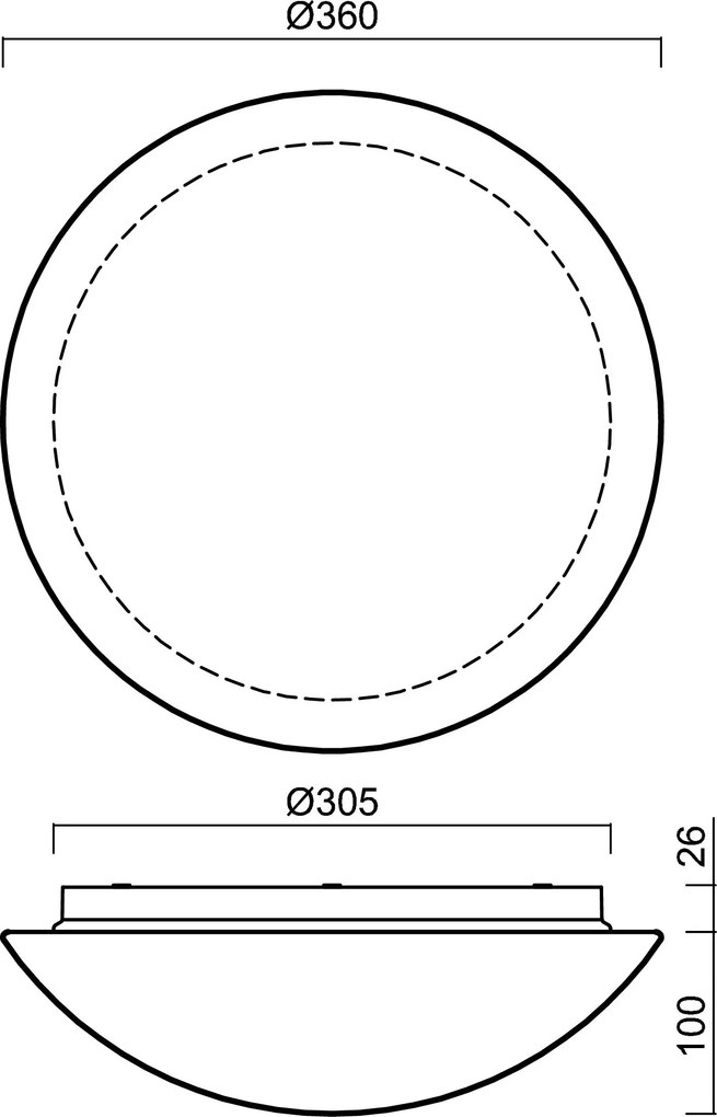 OS AUR71167 AURA 10 IP stropní/nástěnné skleněné svítidlo bílá IP65 10W E27 - OSMONT