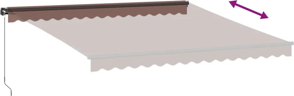 Ručně zatahovací markýza hnědá 400 x 350 cm 3215403