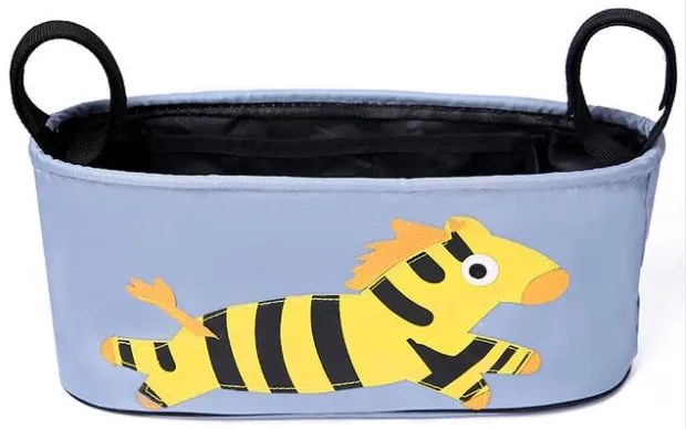 Organizér na kočárek Zvířátka Motiv: šedá se zebrou