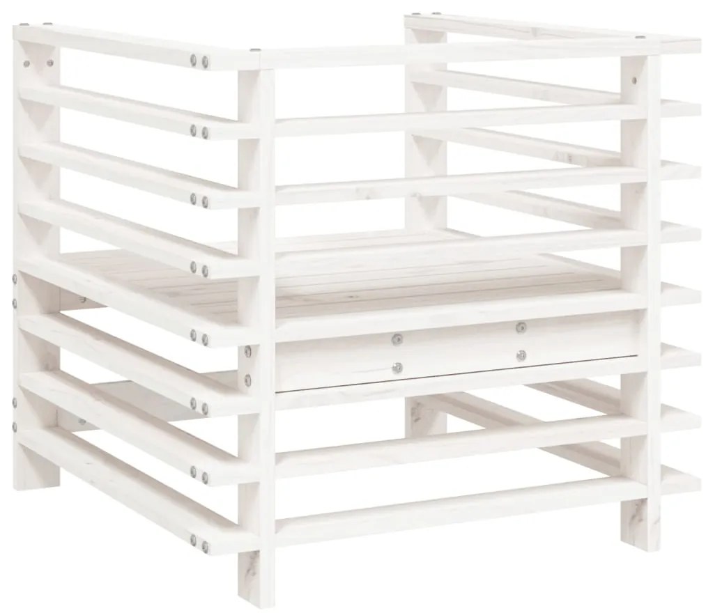 Zahradní židle 2 ks bílé masivní borové dřevo - Default Title