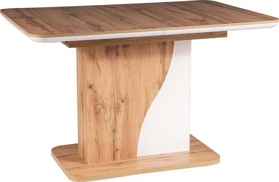 Casarredo - Komfort nábytek Rozkládací jídelní stůl SYRIUSZ 120x80, dub wotan/bílá mat