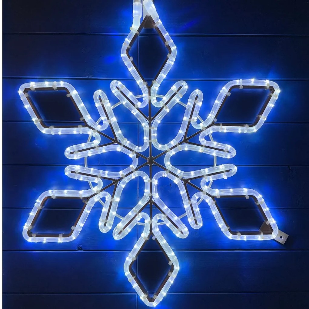 Easy Fix 2D LED světelná vločka XI, Ø 89 cm, ledově bílá, závěsný, hliník