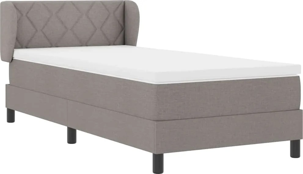Postel s boxspringem s čelo Taupe 100 x 200 cm textil 3340077