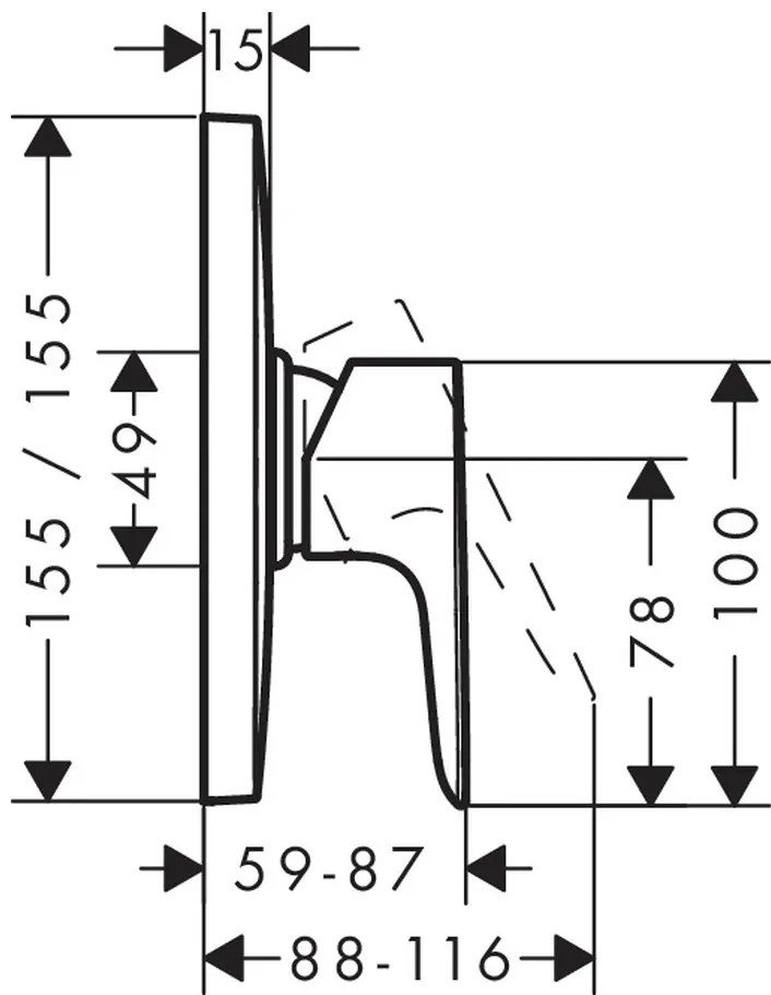 Hansgrohe Talis E, páková sprchová baterie Highflow pod omítku, chromová, 71768000