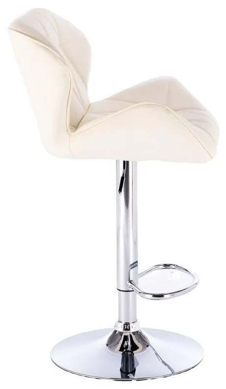 LuxuryForm DESIGN Barová židle MILANO na stříbrné kulaté podstavě - krémová