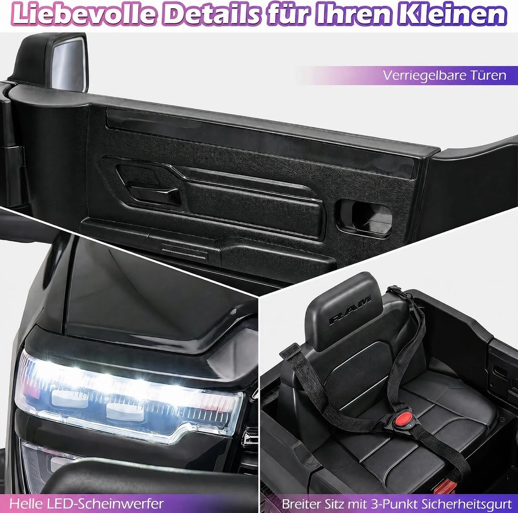 Costway 12 V dětské elektrické autíčko RAM 3500 s 2 25 W motory pro děti od 3