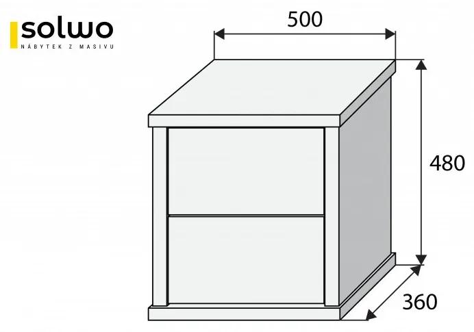 Solwo Design Noční stolek DUO Dřevo a odstín oleje: BUK Cink - Olej odstín BO104