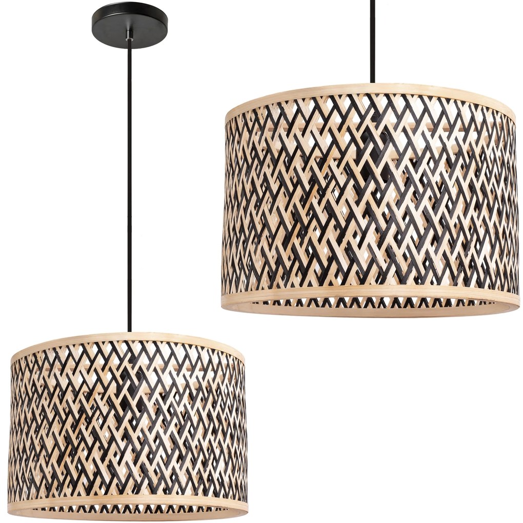 Toolight Natural, závěsné stropní svítidlo 1xE27 APP1543-1CP, přírodní hnědá, OSW-01800