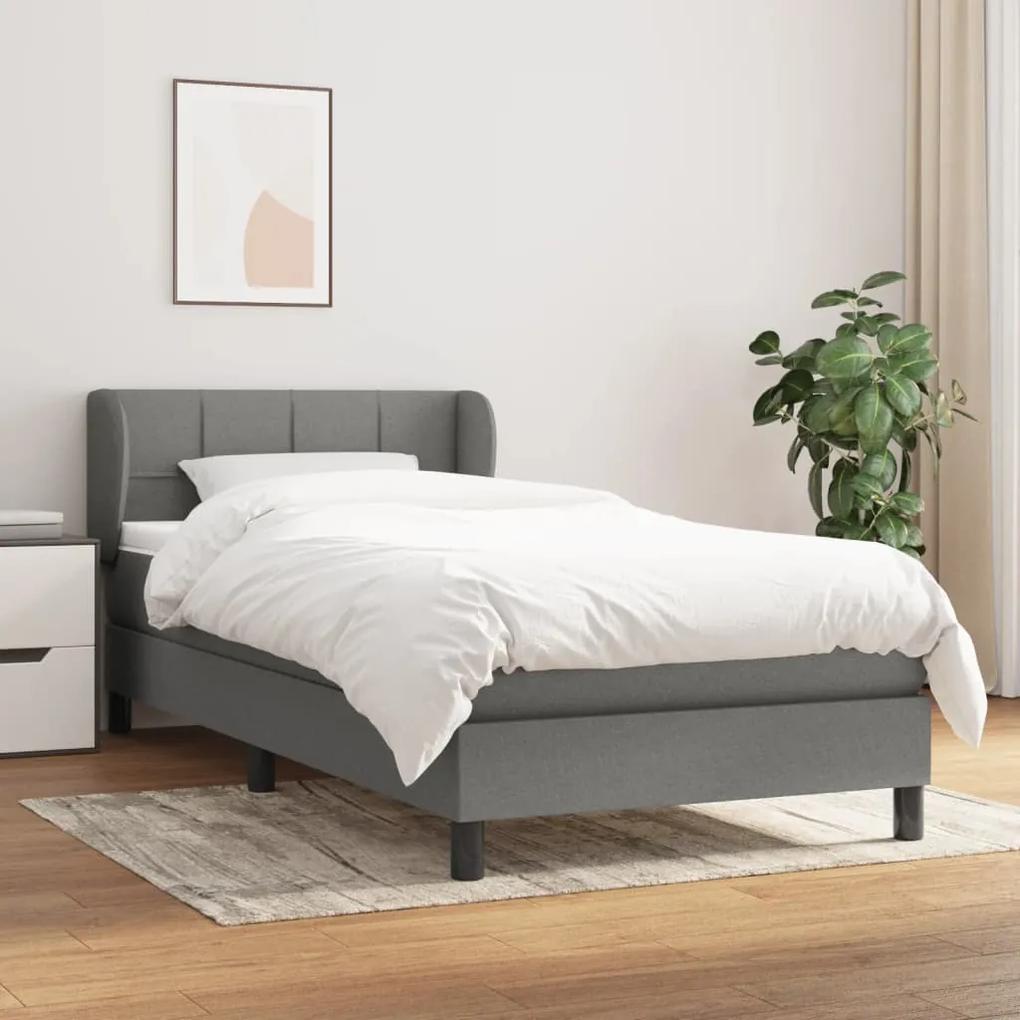 vidaXL Box spring postel s matrací 90x190 cm textil [3126209] Barva: Černá
