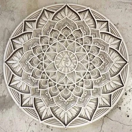 Vyřezávaná dřevěná 3D mandala na zeď | SENTOP PR0460