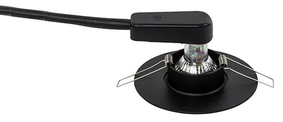 Moderní zapuštěné bodové světlo černé 12 cm - Buco