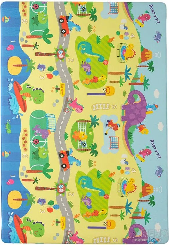 Breno Kusový koberec Dwinguler Sportující dinosauři, 125x185 cm, Vícebarevné Biano.cz