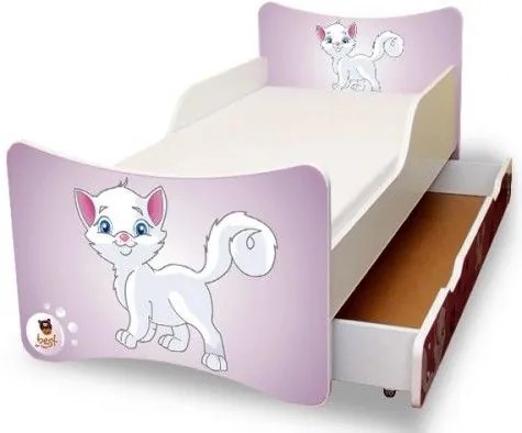 MAXMAX Dětská postel 160x90 cm se šuplíkem - KOŤÁTKO