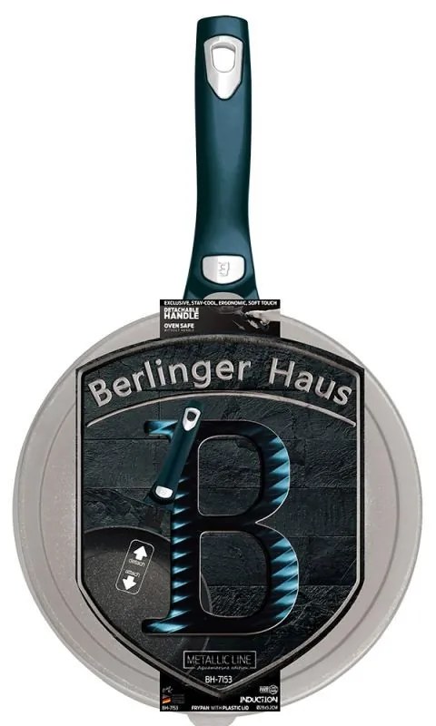 BERLINGERHAUS Pánev s odnímatelnou rukojetí + víko 28 cm Metallic Line Aquamarine Edition