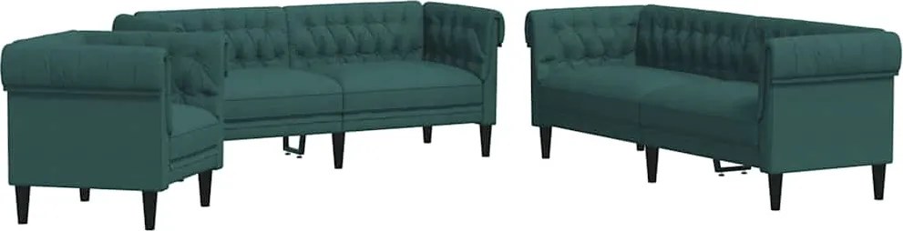 3dílná sedací souprava tmavě zelená textil 3209195