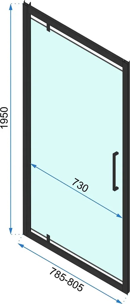 Rea - RAPID SWING jednokřídlé sprchové dveře, černý, 80 x 195 cm, REA-K6408