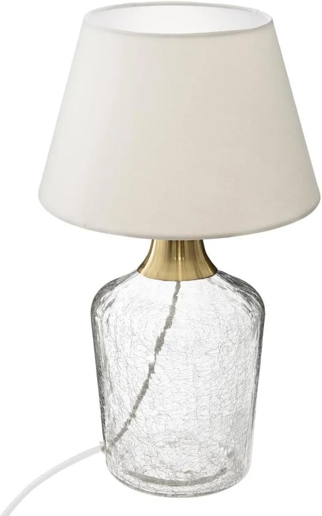 Skleněná stolní lampa v bílé barvě SILA, 39 cm | BIANO