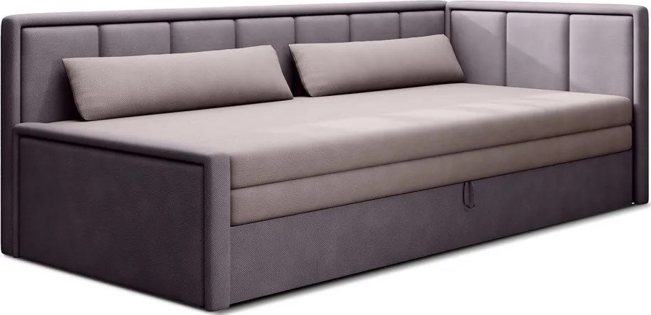 Růžová žinylková rozkládací/s úložným prostorem pohovka 214 cm Fulgeo – ELTAP