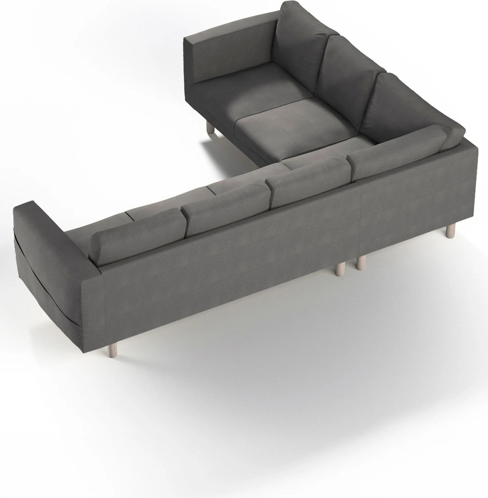 Potah na pohovku IKEA Norsborg rohová 5-místná barva šedá látka pletený vzor