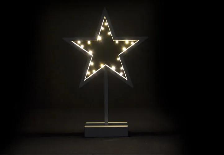 Nexos 28280 Vánoční dekorace - svítící hvězda na stojánku - 38 cm, 20 LED diod