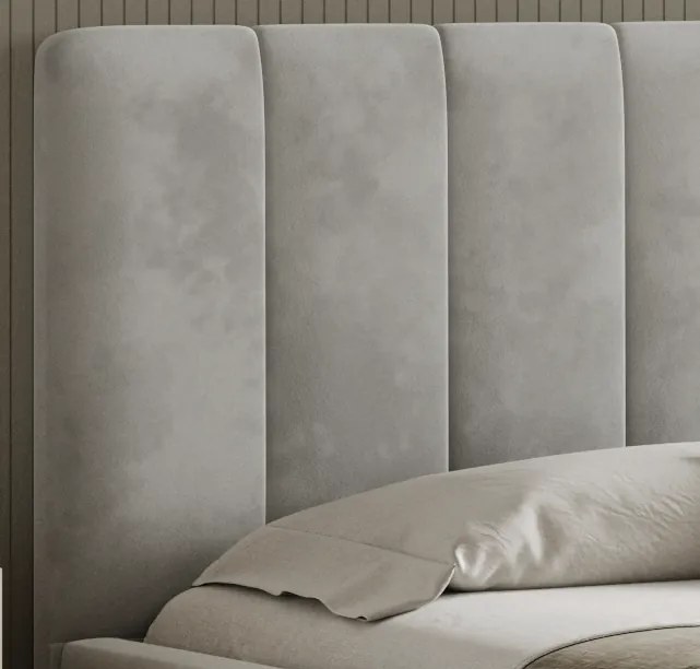 Postel RIMINI 160x200 světlešedá s úložným prostorem