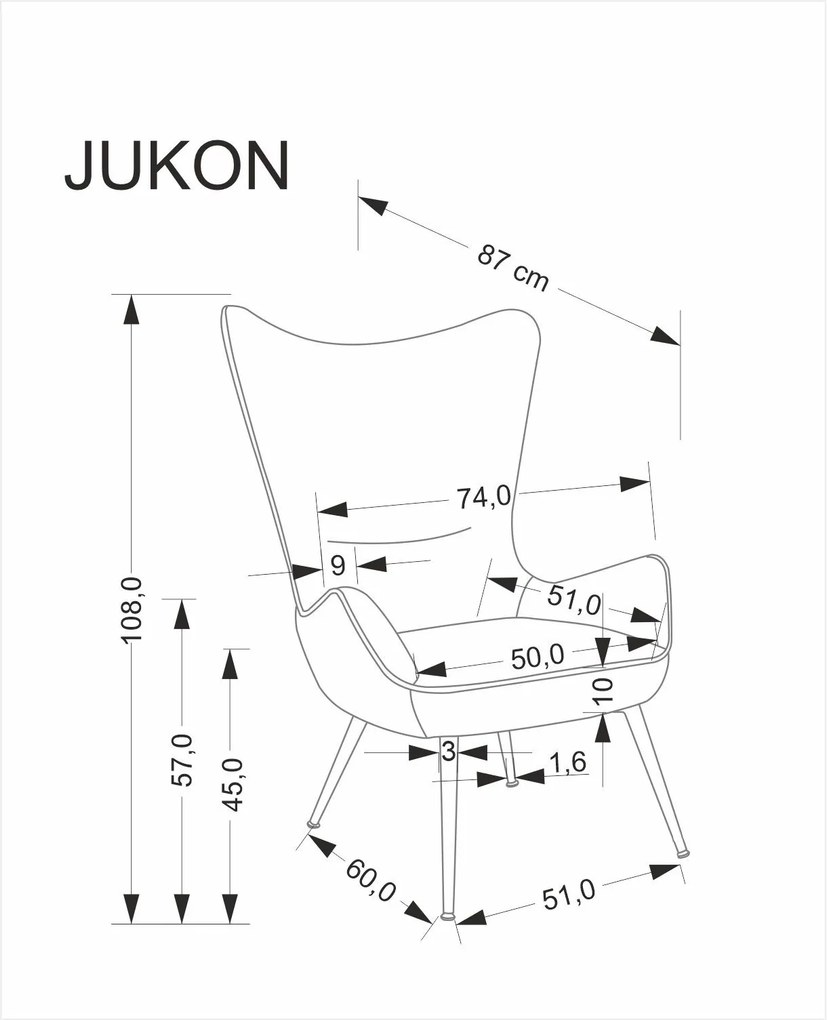 Křeslo Jukon krémové