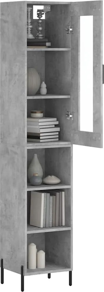 Skříň highboard betonově šedá 34,5x34x180 cm kompozitní dřevo 3199373