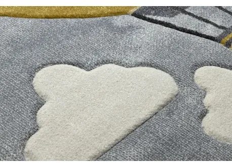koberec PETIT Létající Balón, Mraky, šedý velikost 160x220 cm | krásné koberce cz