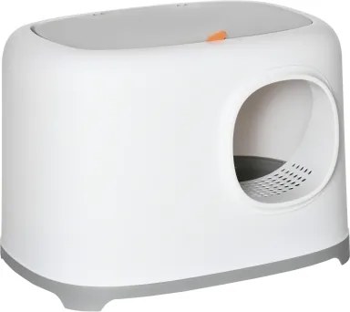 PawHut Kočičí Toaleta s Krytem a Lopatičkou XXL pro Kočky do 5 kg 55 x 40 x 39 cm Bílá