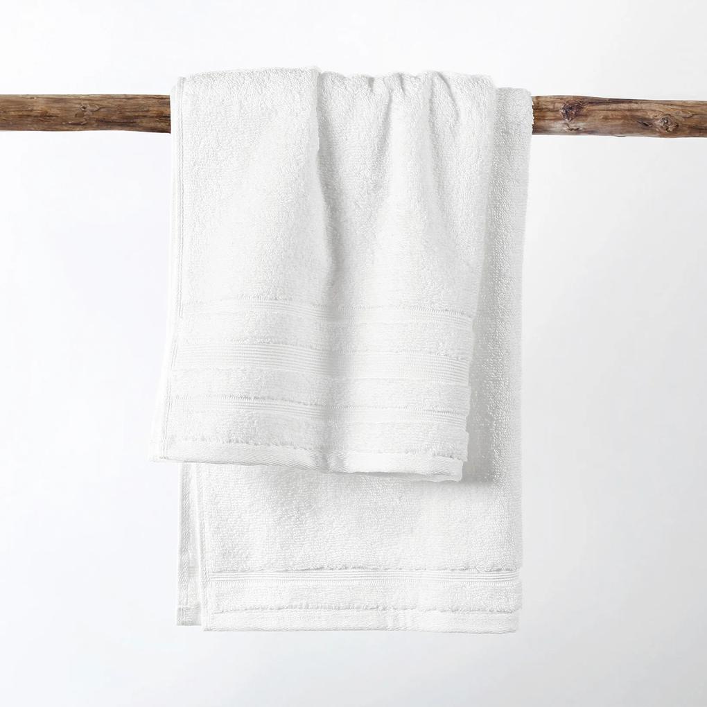 Goldea hebký ručník z organické bavlny - bílý 50 x 100 cm