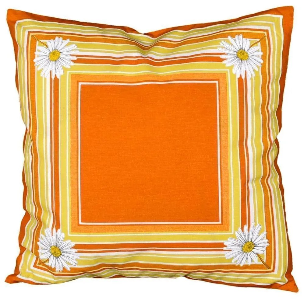 Forbyt, Polštář, Kopretina, oranžový, 40 x 40 cm samostatný návlek