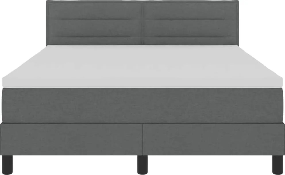Postel s boxspringem s čelo Tmavě šedá 160 x 200 cm textil 3338623