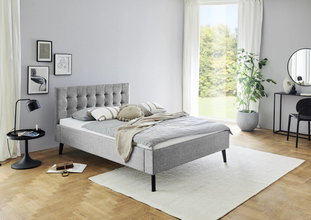 MEISE MÖBEL Čalouněná postel EMPIRE 140x200cm šedá 2161-10-3000