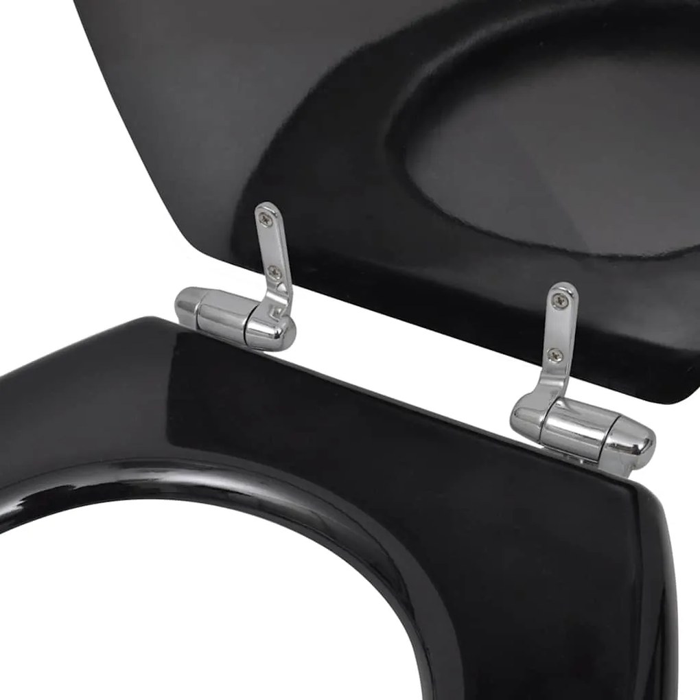 WC sedátka s funkcí pomalého sklápění 2 ks černá MDF 275905
