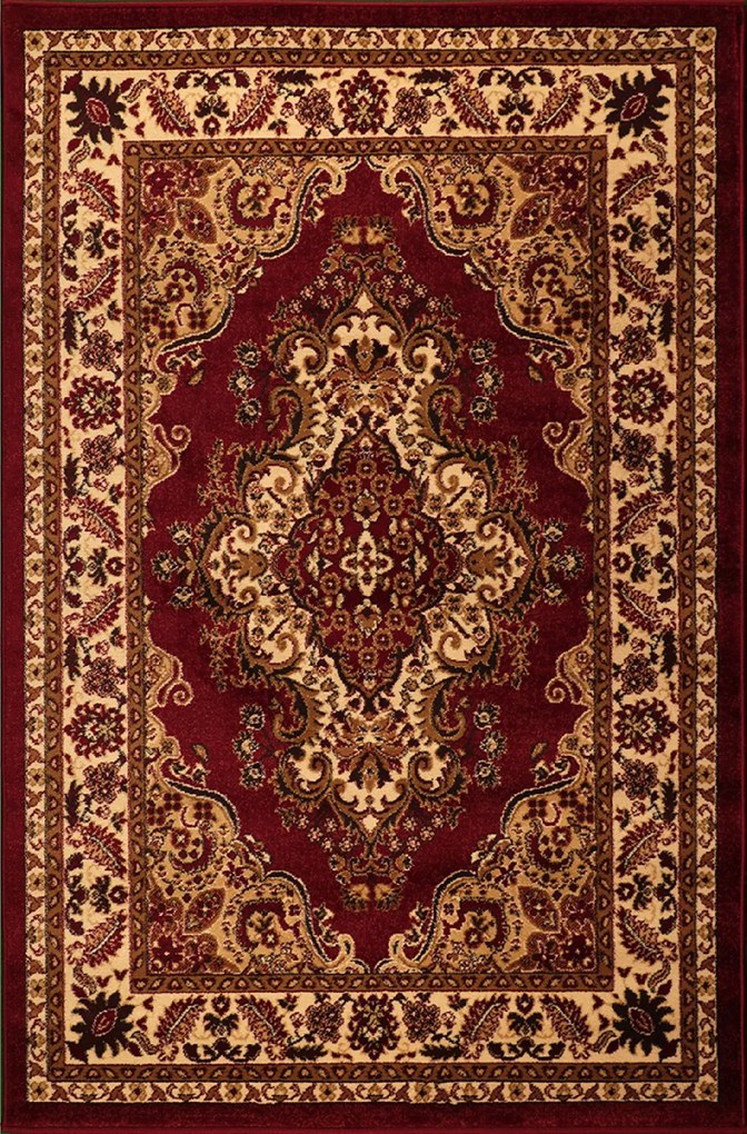 JUTEX Kusový koberec MEDAILON 6985A červeno-krémový BARVA: Červená, ROZMĚR: 280x370 cm