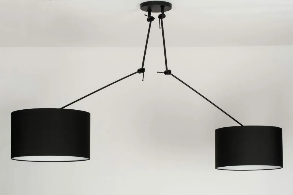 Závěsné designové černé svítidlo nad stůl Snap Light Duo Black and Black