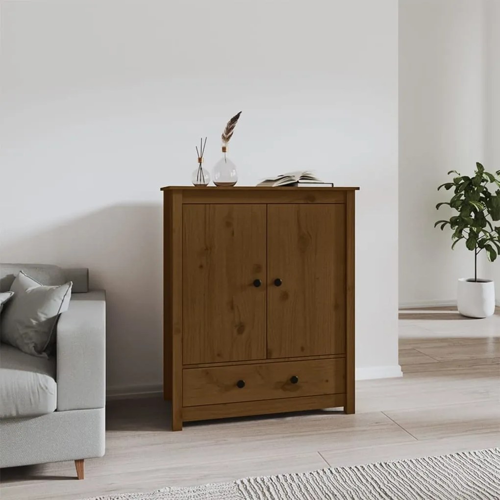 823517 vidaXL Skříň highboard medově hnědá 83x41,5x100 cm masivní borovice