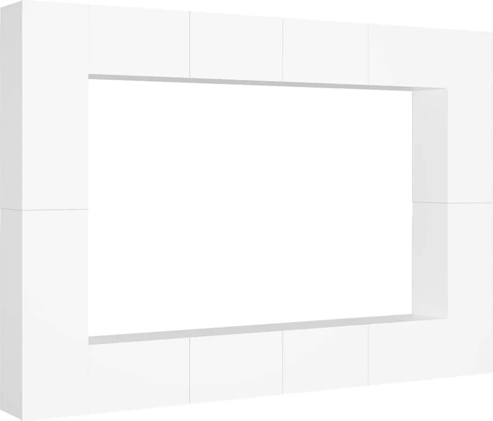8dílný set TV skříněk bílý kompozitní dřevo 3078670