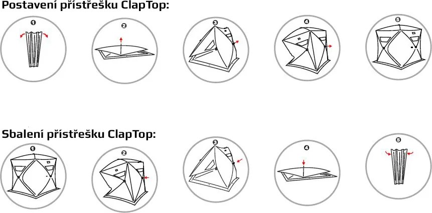 ClapTop SET Rychloskládací stanový altán ClapTop 500 + 4 ks bočnic