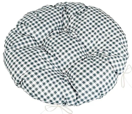 Bellatex Sedák BERTA kulatý prošívaný průměr 40 cm Kostička šedá