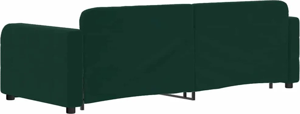 Válenda s přistýlkou a zásuvkami tmavě zelená 80 x 200 cm samet 3196972