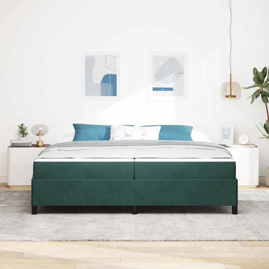 Rám postele Tmavě zelená 200 x 200 cm textil 3399087