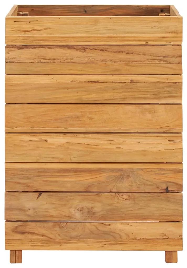 Vyvýšený záhon 50 x 40 x 72 cm recyklované teakové dřevo a ocel
