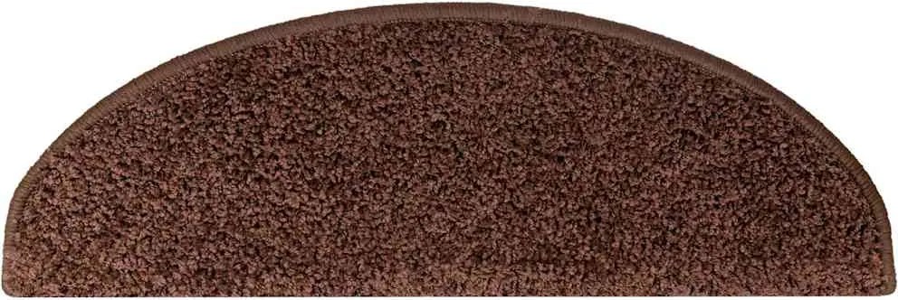Schodové rohože 15 ks 65 x 21 x 4 cm hnědé, půlkulaté, velké 133903