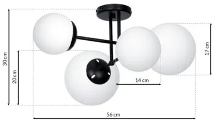 Přisazený lustr LIMA 4xE14/40W/230V