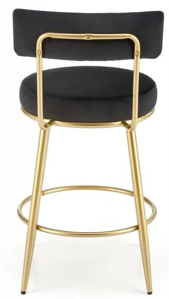 Barová židle- H115- Černá/ Zlatá