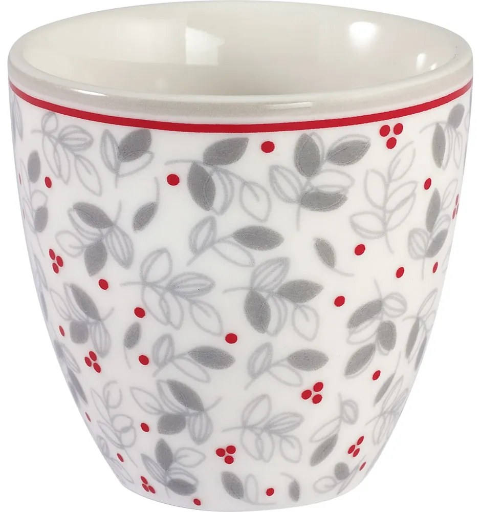 GREEN GATE Mini latte cup Adley White 130 ml, šedá barva, porcelán